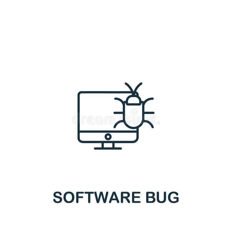 Software Bug Icon from Security Collection. Simple Line Element ...