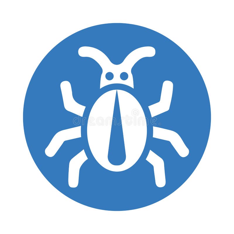 Software, Bug Icon. Rounded Blue Vector Design Stock Vector ...