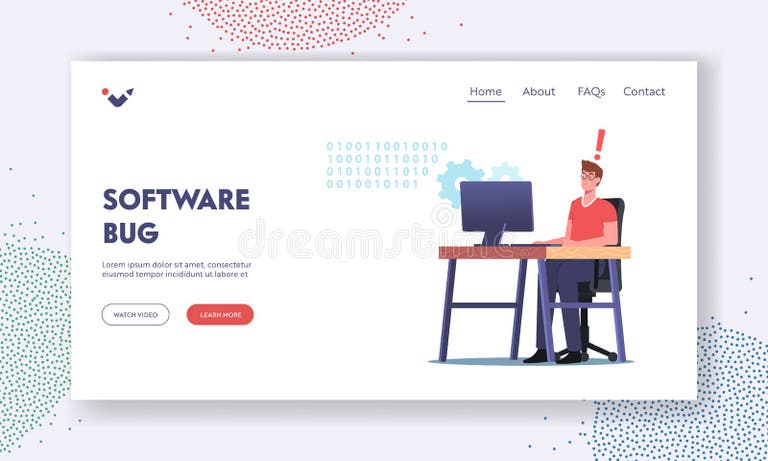 Software Bug Landing Page Template. Website Programming, Bug Finding and Fixing, Debugging, Web ...