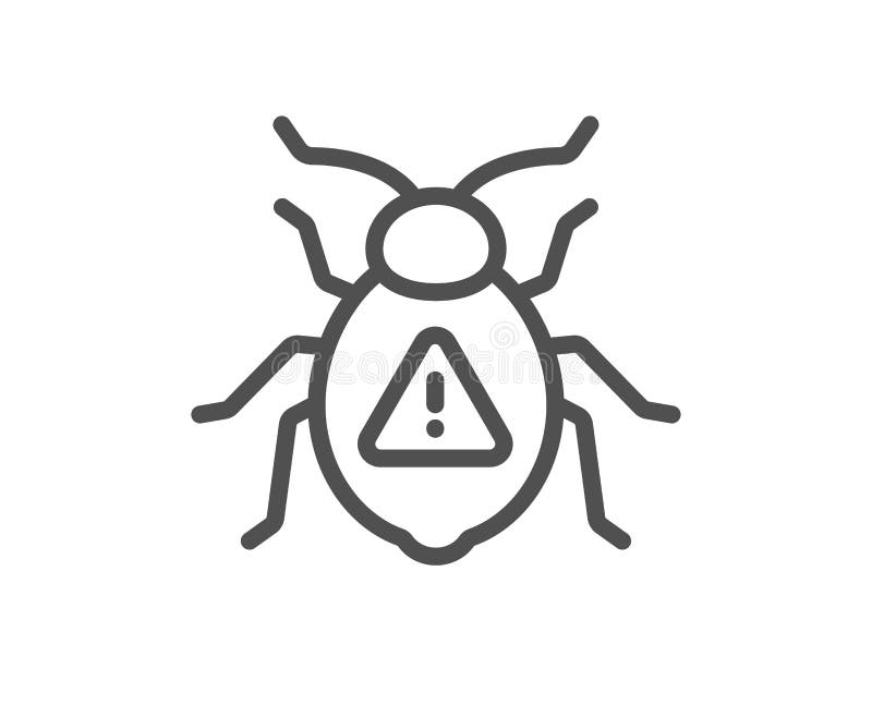 Software Bug Line Icon. Cyber Attack Sign. Vector Stock Vector ...