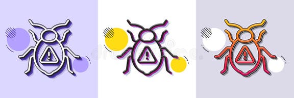 Software Bug Line Icon. Cyber Attack Sign. Halftone Dotted Pattern. Vector Stock Illustration ...