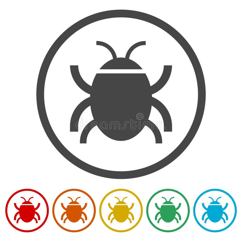 Software Bug or Program Bug Icons Set Stock Vector - Illustration of ...