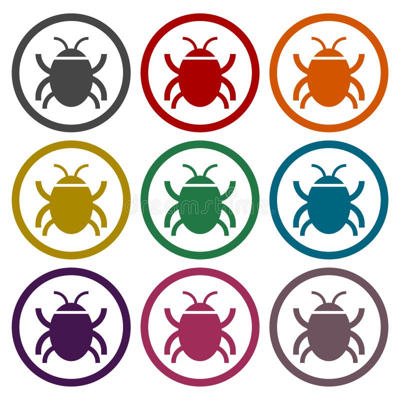 Software Bug or Program Bug Icon, Internet Button on White Background Stock Vector ...