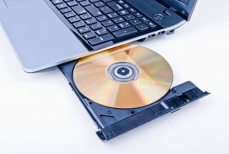 Loading Software into a Laptop Stock Image - Image of disc, install ...
