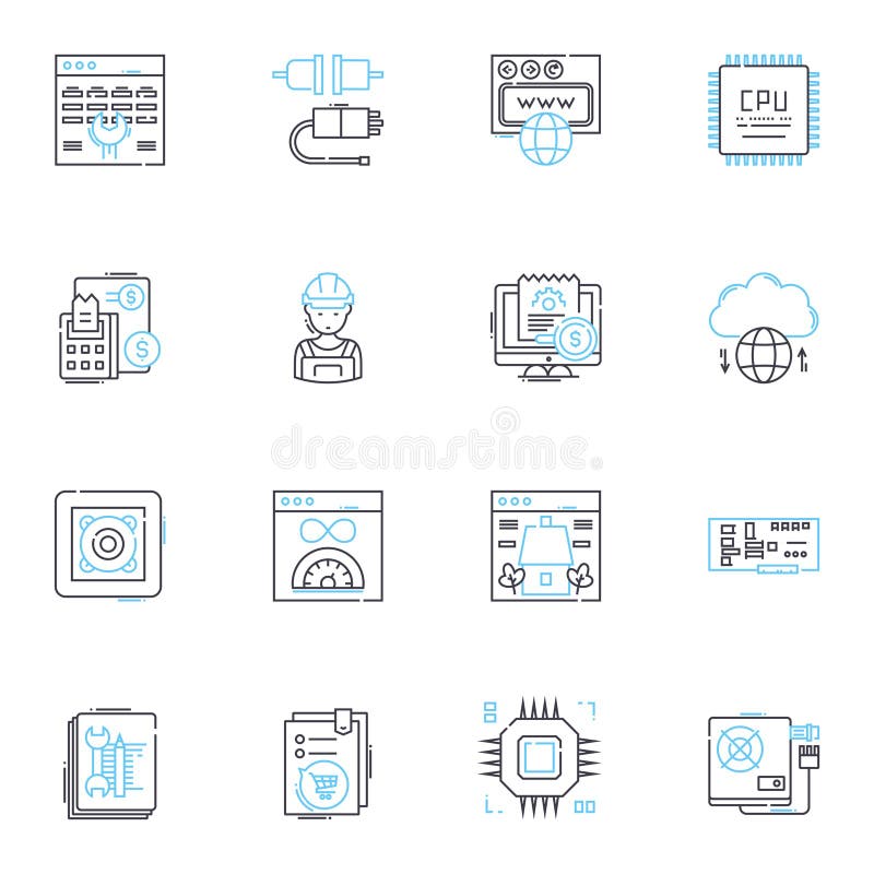 Software Coding Linear Icons Set Programming Algorithms Debugging Variables Functions