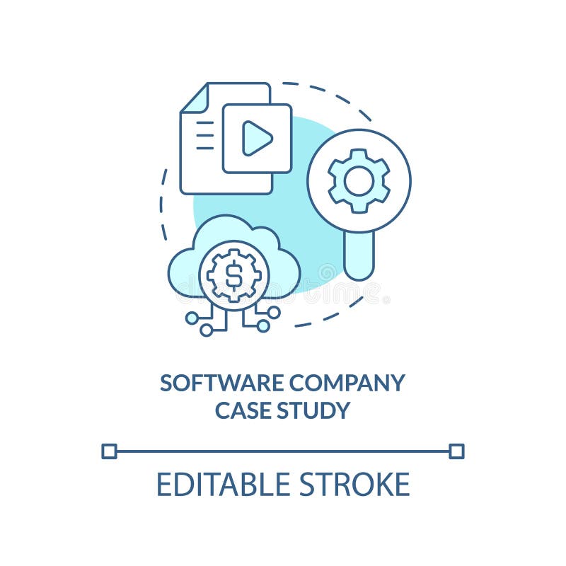 Software Company Case Study Turquoise Concept Icon Stock Vector ...
