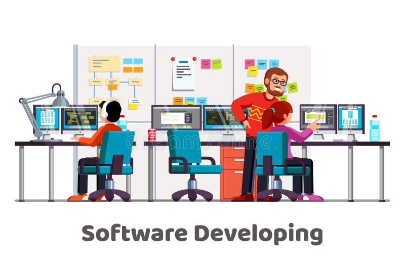 Software Programmer Typing Code or Debugging Stock Vector - Illustration of keyboard, coding ...