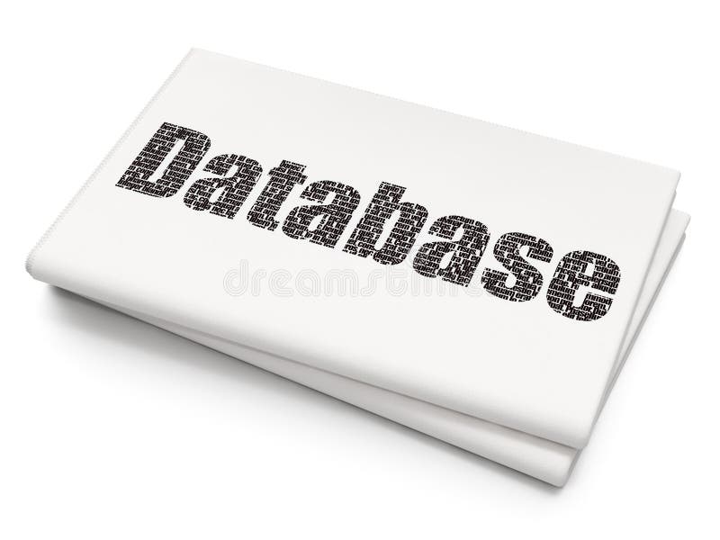 Software Concept: Database on Blank Newspaper Background Stock ...