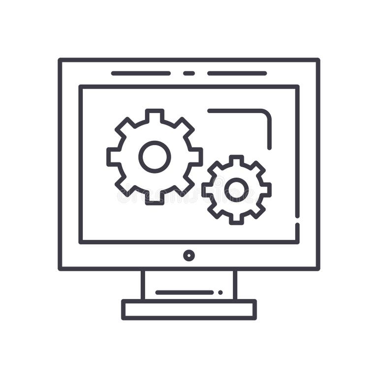 Software Concept Icon, Linear Isolated Illustration, Thin Line Vector ...