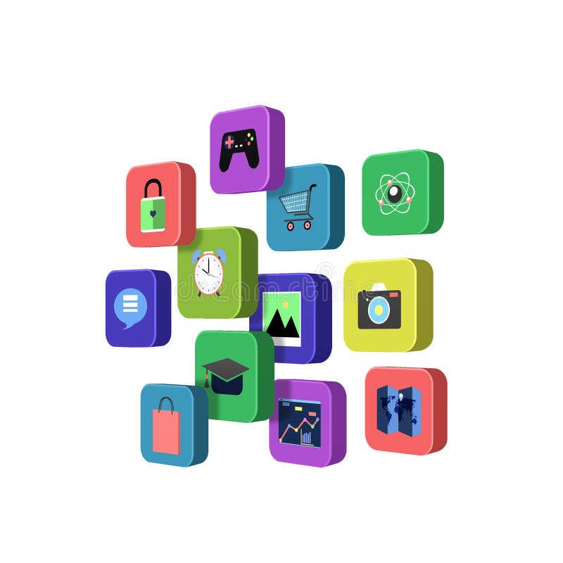 Software Concept Icons Isolated on White Background Stock Illustration ... Software Concept Icons Isolated on White Background Stock Illustration ...