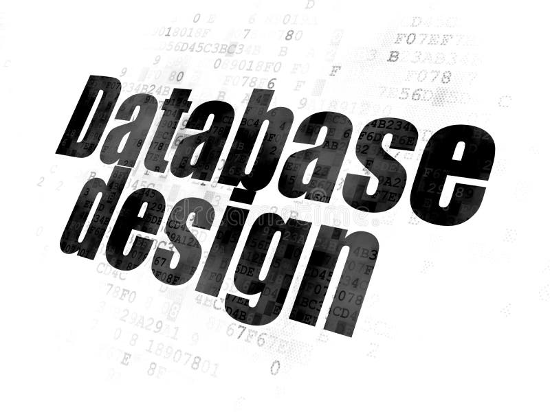 Software Concept: Database Design on Digital Background Stock ...