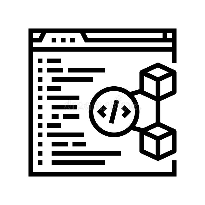 Software Cryptocurrency Mining Line Icon Vector Illustration Stock ...