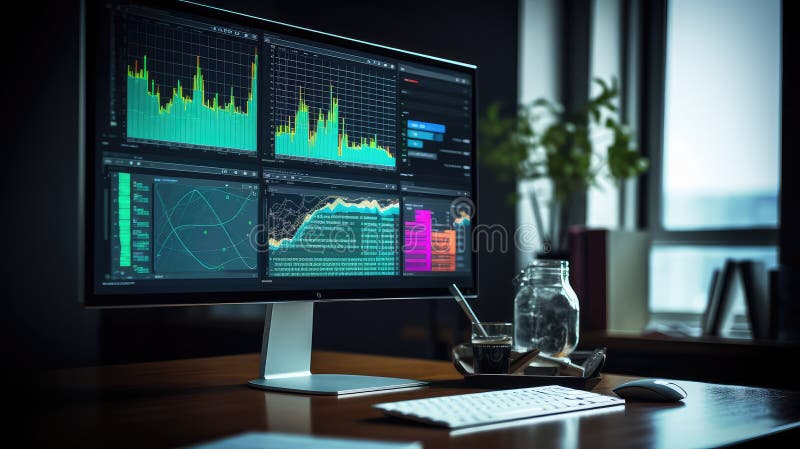 Software Data on Computer Screen Stock Illustration - Illustration of analysis, data: 361803379