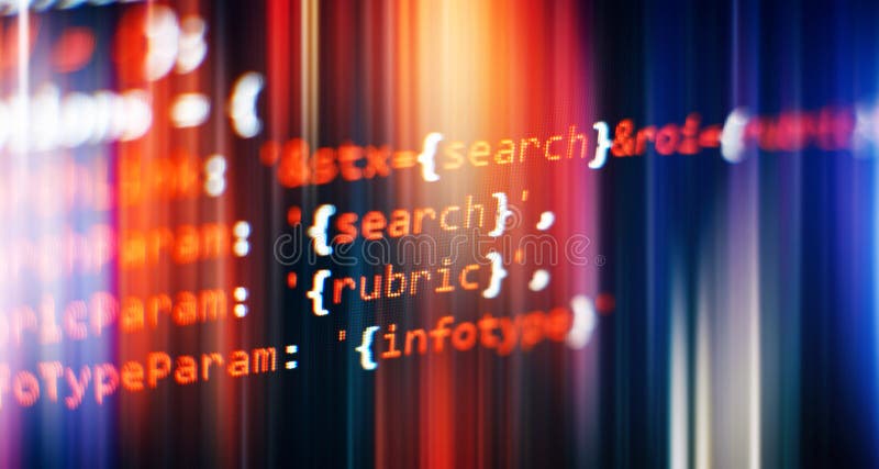 Software Develop Company Office. Database Bits Access Stream Visualisation Stock Image - Image ...