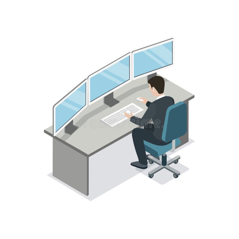 Software Developer Coding Isometric 3D Icon Stock Illustration ...