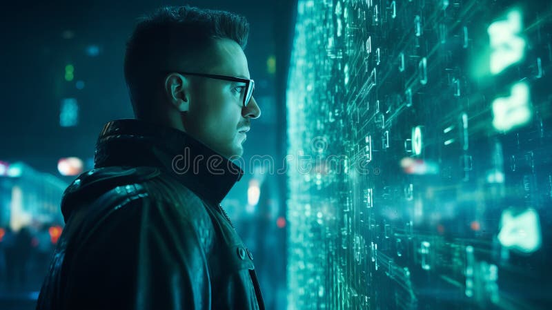 Software Developer Creating Augmented Reality Program with Advanced ... Software Developer Creating Augmented Reality Program with Advanced ...
