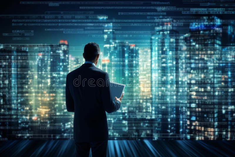 Software Developer Creating Iot Solutions For Smart Cities With Binary 7408