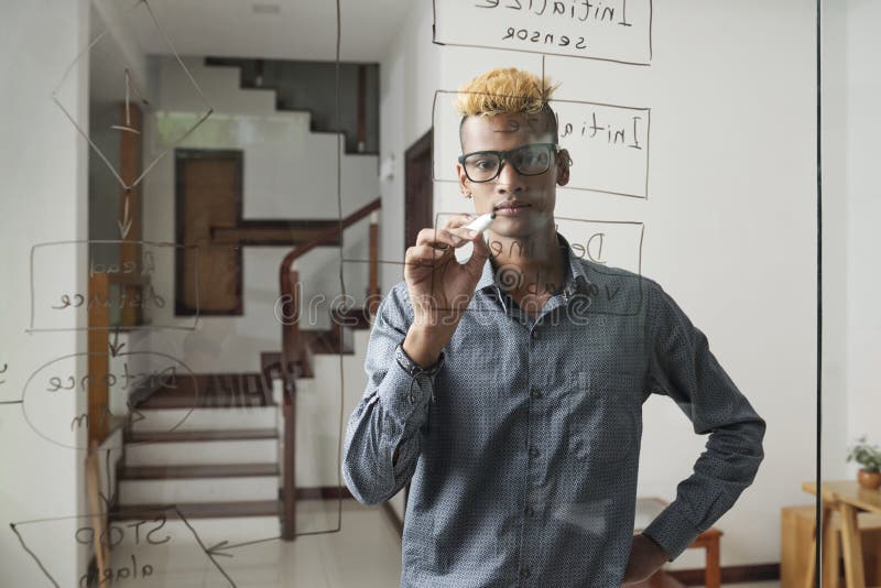 Developer Drawing Wireframe of Website Stock Image - Image of drawing ...