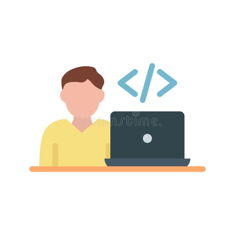 Software Developer Icon Image. Stock Illustration - Illustration of ...