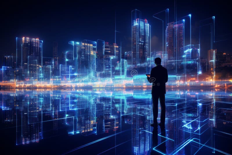 Software Developer Implementing Iot Concept For Smart Cities Using Binary Codes And Html