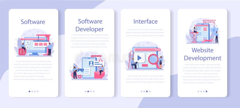 Software Developer Web Banner or Landing Page. Idea of Programming Stock Vector - Illustration ...