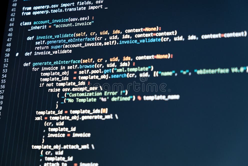 Software Developer Programming Code. Abstract Backgroung Stock Image ...