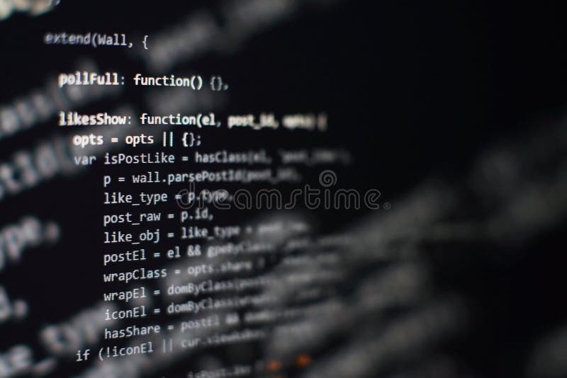 Software Developer Programming Code. Abstract Computer Script Co Stock Photo - Image of ...