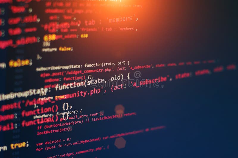 Software Developer Programming Code. Abstract Computer Script Co Stock Photo - Image of black ...