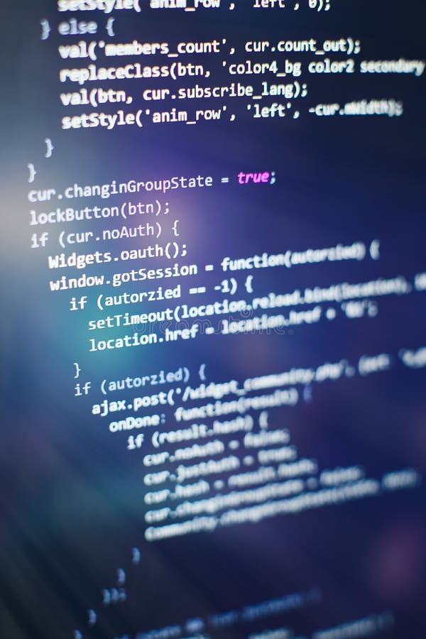 Software Developer Programming Code. Abstract Computer Script Co Stock ...