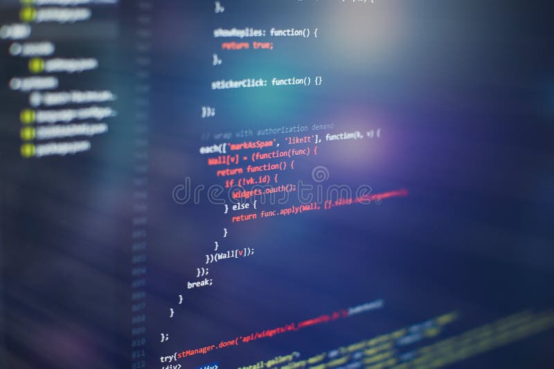 Software Developer Programming Code. Abstract Computer Script Co Stock ...