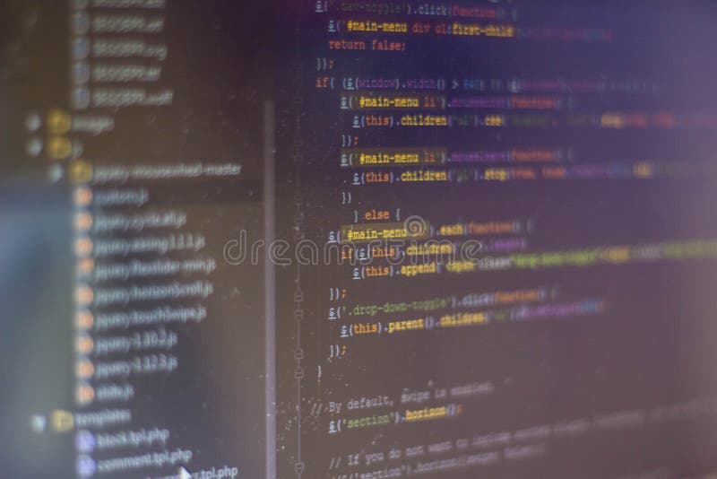 Programming Code Abstract Screen of Software Developer Stock Image ...