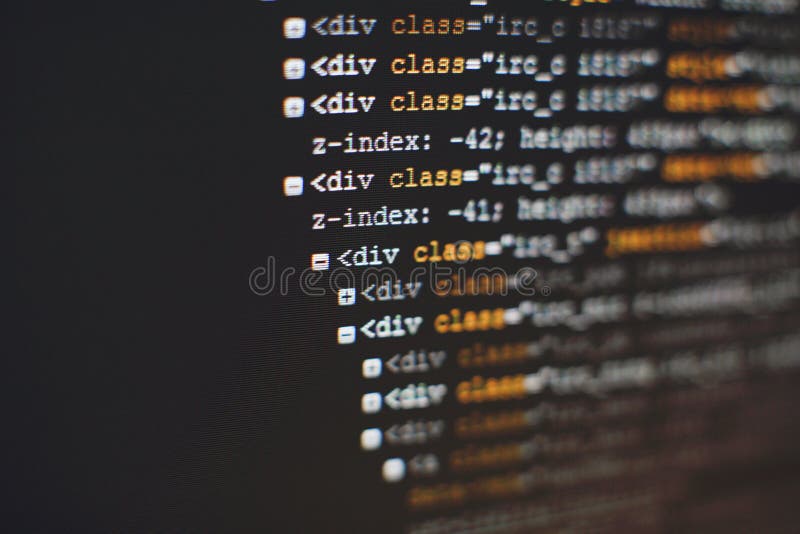 Software Developer Programming Code Abstract Computer Script Code Selective Focus Stock Image