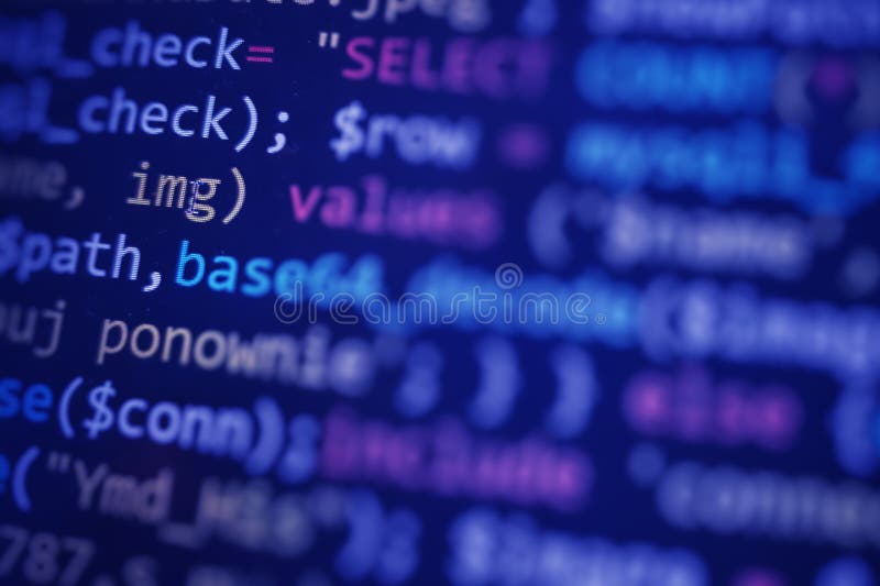PHP Code on Computer Screen. Software Development Abstract Background ...