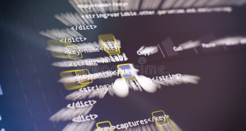 Developer Text Written on Programming Code Abstract Technology ...