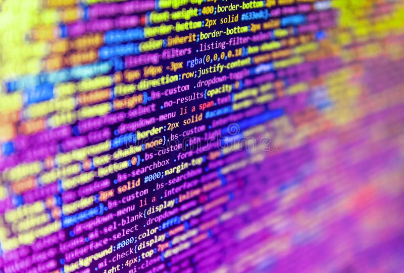 Software Developer Programming Code On Black Screen Big Data Storage