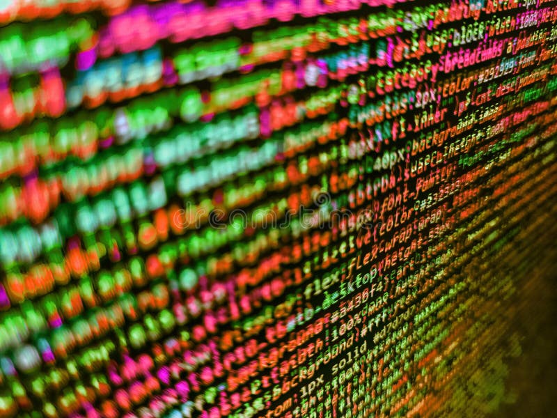 Software Developer Programming Code On Black Screen Digital Abstract Bits Data Stream Cyber