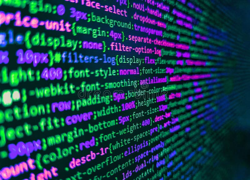 Software Developer Programming Code On Black Screen Programming Of Internet Website Rnn Neural
