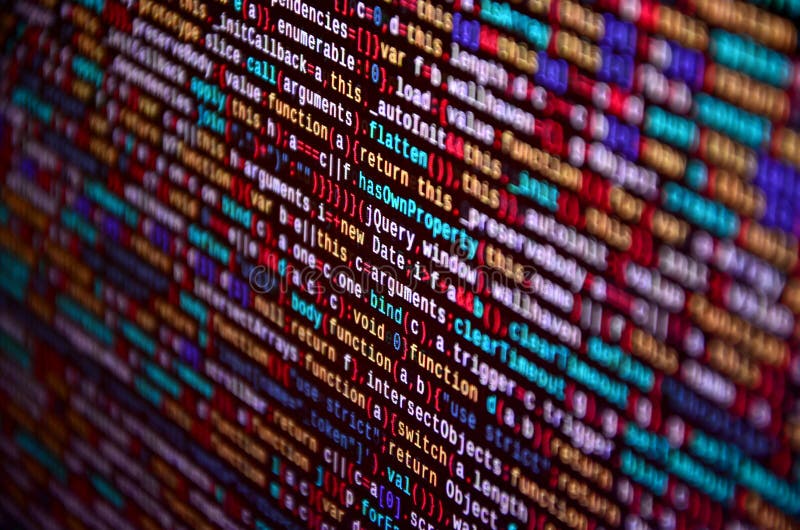 Software Developer Programming Code On Computer Abstract Computer Script Source Code Stock