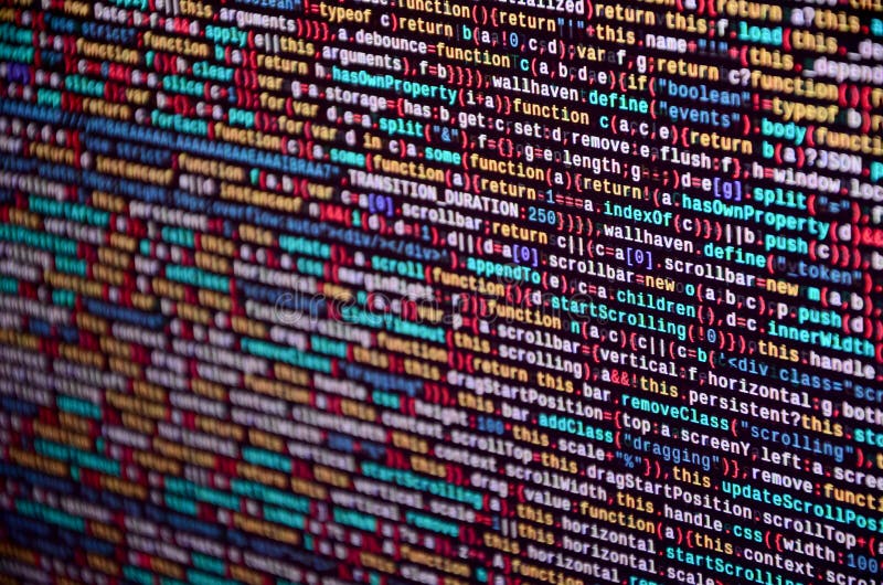 Software Developer Programming Code on Computer. Abstract Computer ...