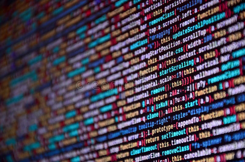 Software Developer Programming Code On Computer Abstract Computer Script Source Code Stock