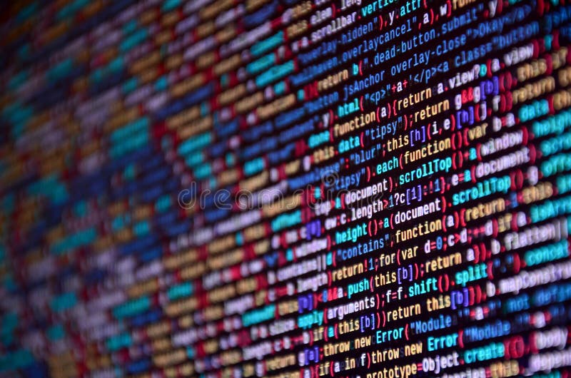 Software Developer Programming Code on Computer. Abstract Computer ... Software Developer Programming Code on Computer. Abstract Computer ...