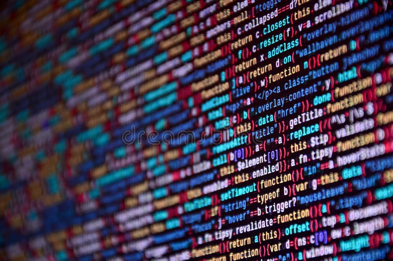 Software Developer Programming Code on Computer. Abstract Computer ...