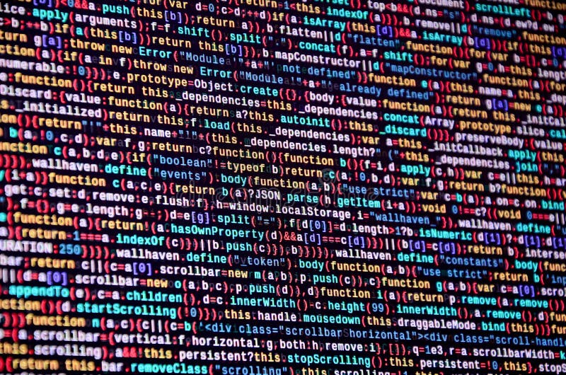 Software Developer Programming Code On Computer Abstract Computer Script Source Code Stock