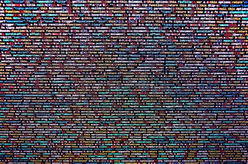 Software Developer Programming Code On Computer Abstract Computer Script Source Code Stock