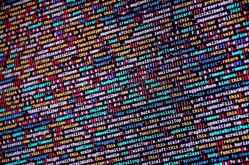 Software Developer Programming Code On Computer Abstract Computer Script Source Code Stock