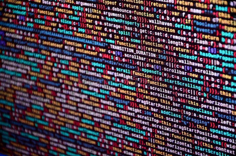 Software Developer Programming Code On Computer Abstract Computer Script Source Code Stock
