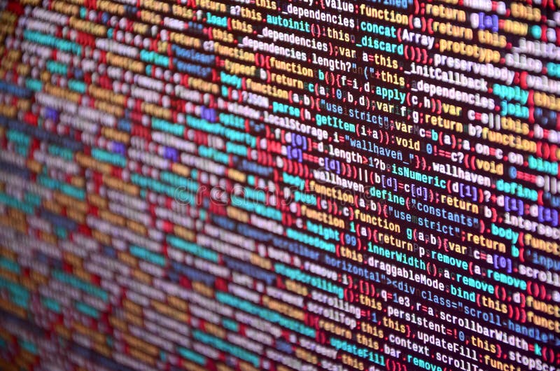 Software Developer Programming Code On Computer Abstract Computer Script Source Code Stock