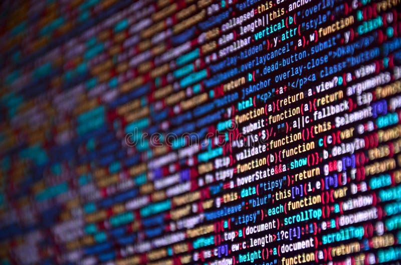 Software Developer Programming Code On Computer Abstract Computer Script Source Code Stock