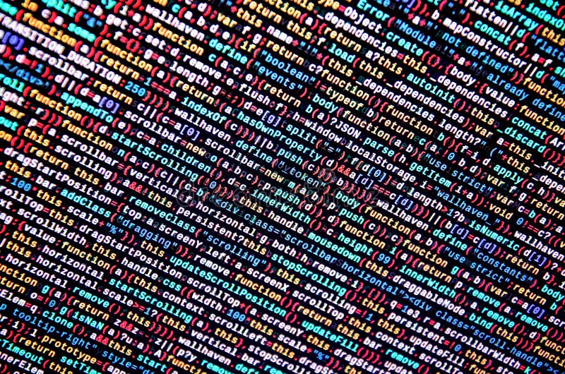 Software Developer Programming Code On Computer Abstract Computer Script Source Code Stock