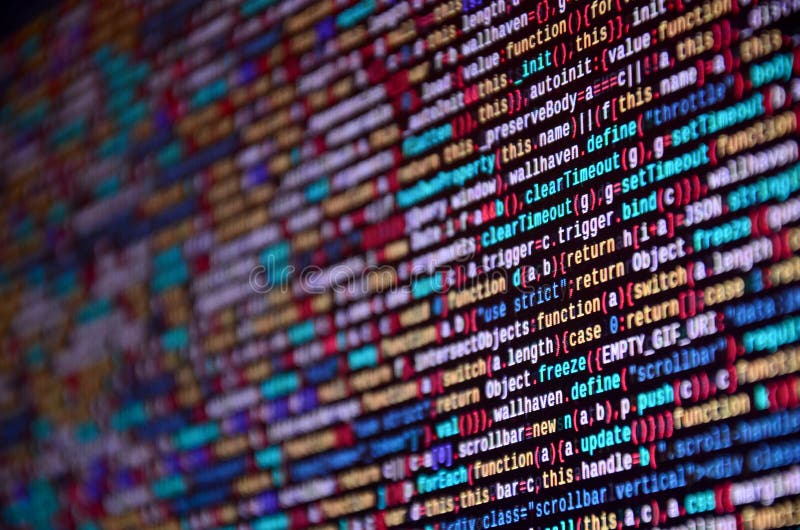 Software Developer Programming Code On Computer Abstract Computer Script Source Code Stock